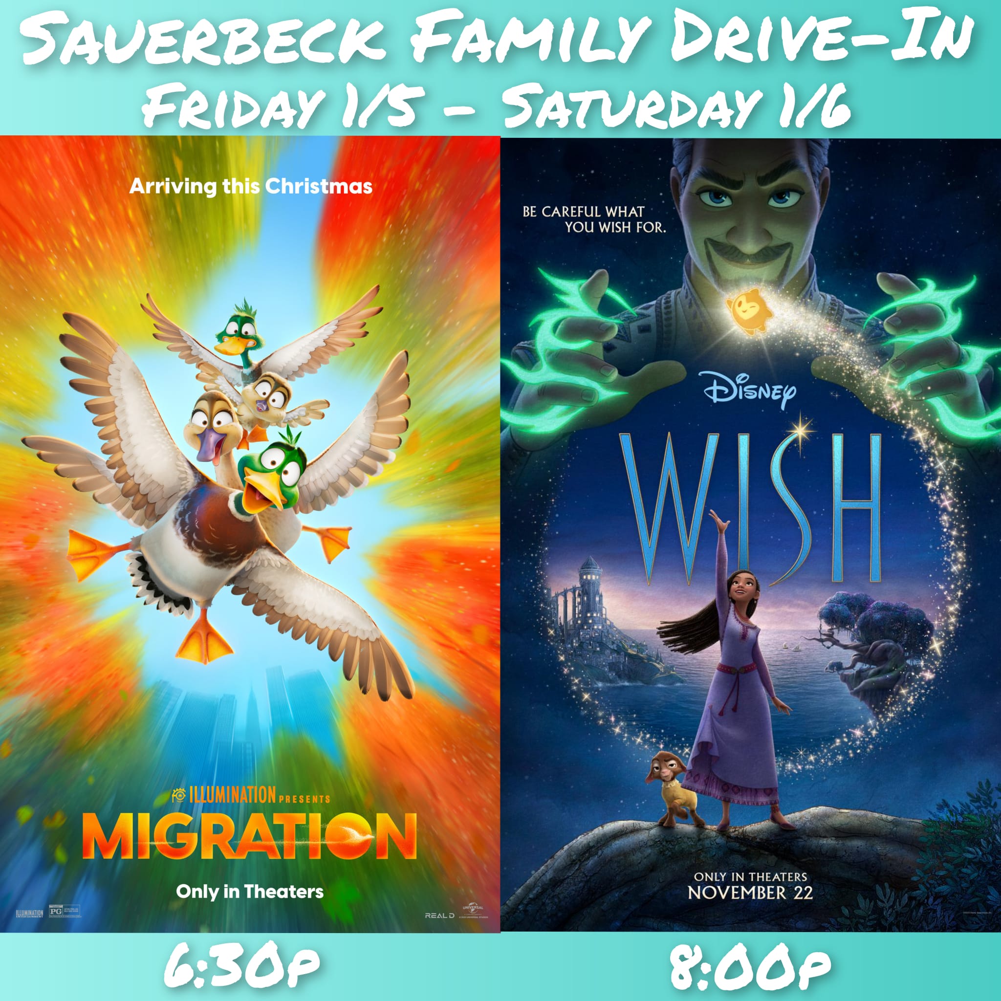 Sauerbeck Family Drive-In showing Migration & Wish - LaGrange Tourism